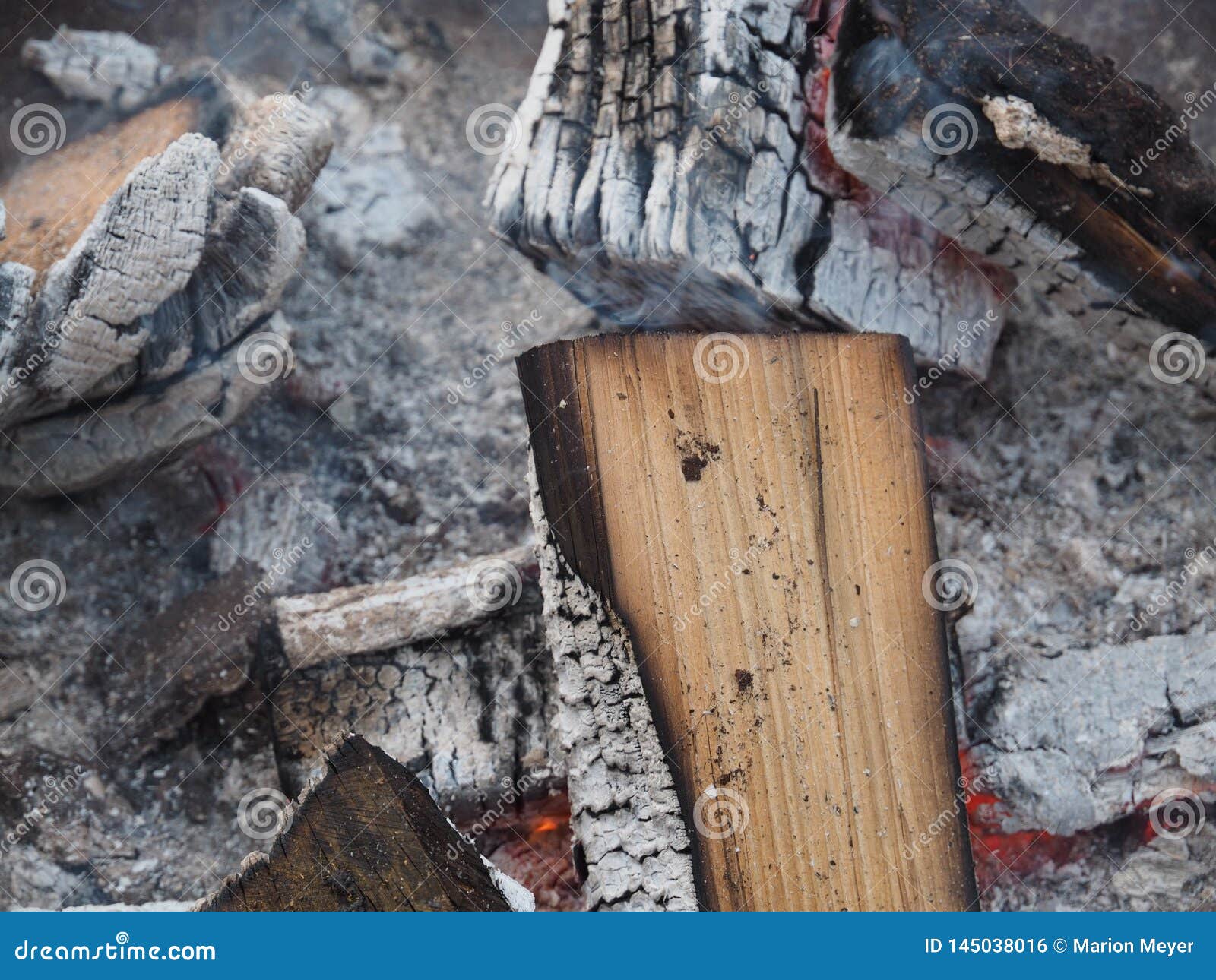 Extinguished Fire with Wood and Ashes Stock Photo - Image of colorful ...