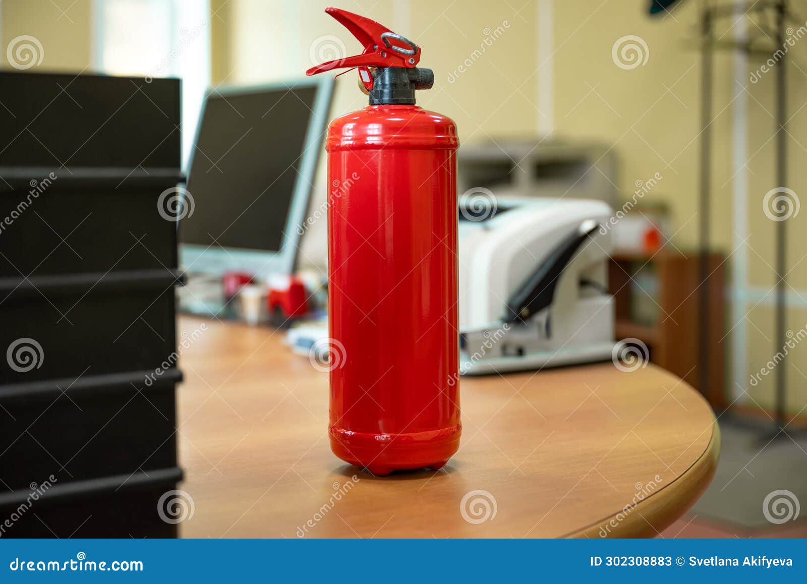 Extinguisher in the Office for Fire Prevention and Fire Safety Stock ...