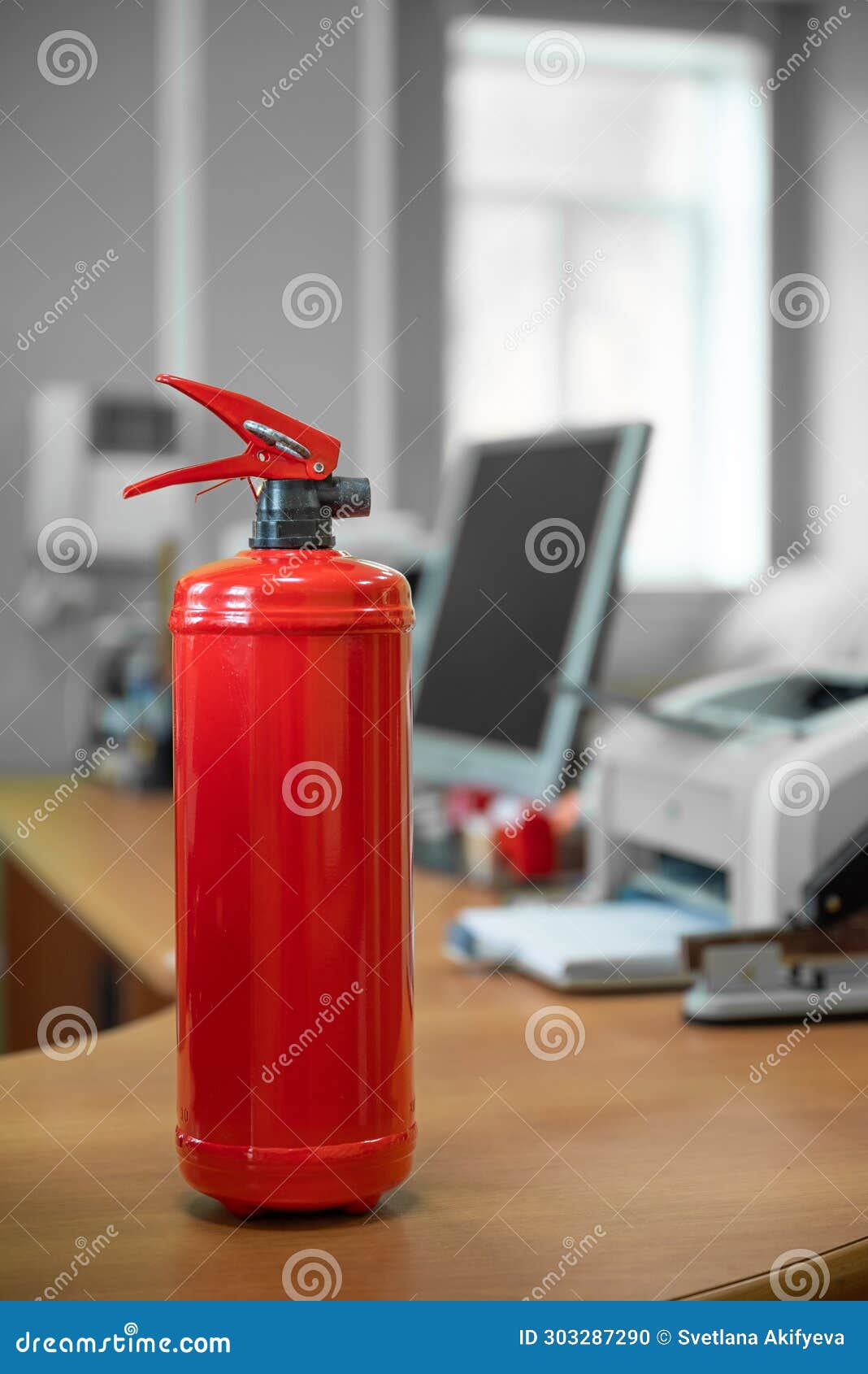 Extinguisher in the Office for Fire Prevention and Fire Safety Stock ...