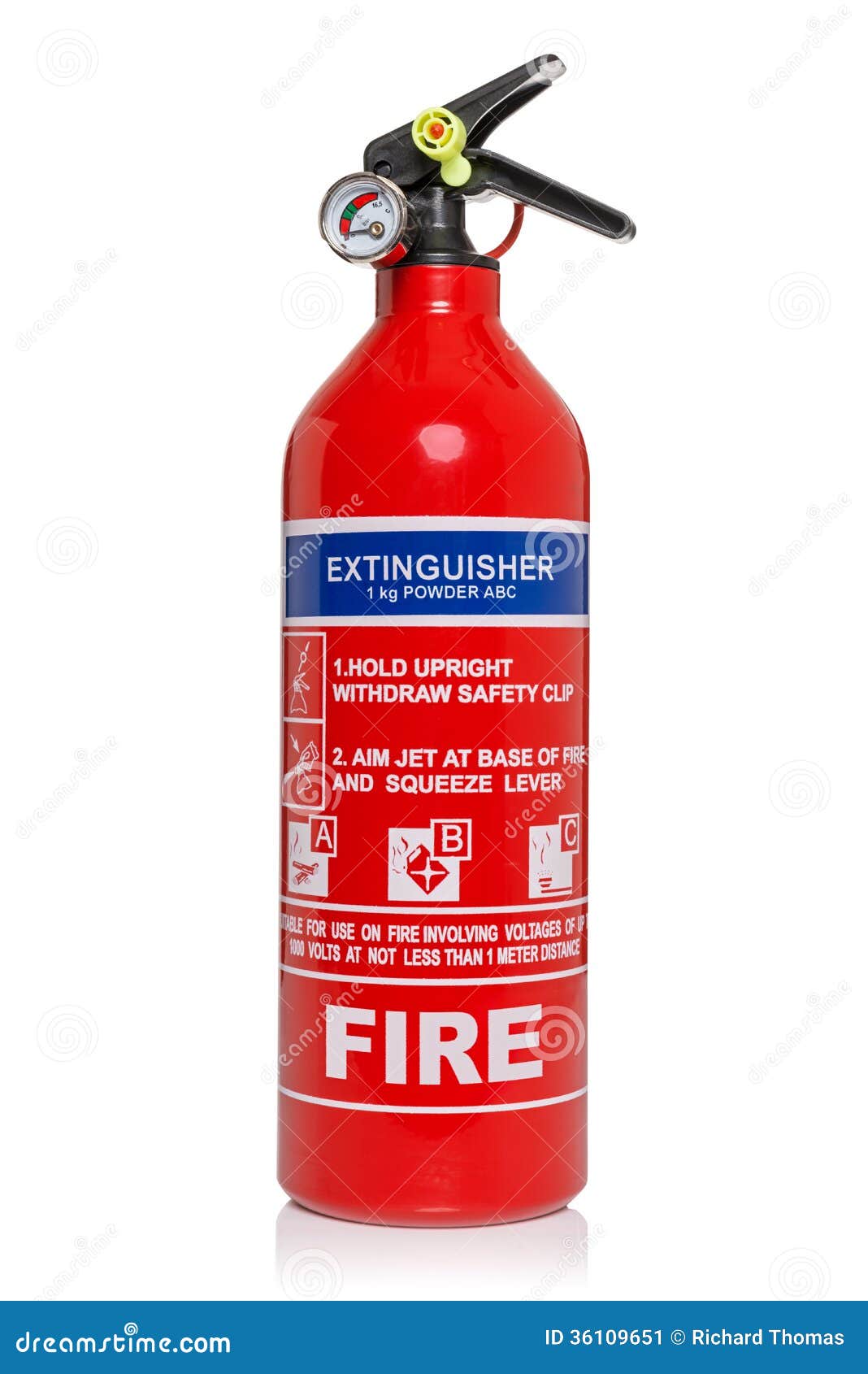 Extintor Aislado En Blanco Con La Trayectoria De Recortes Imagen de ...