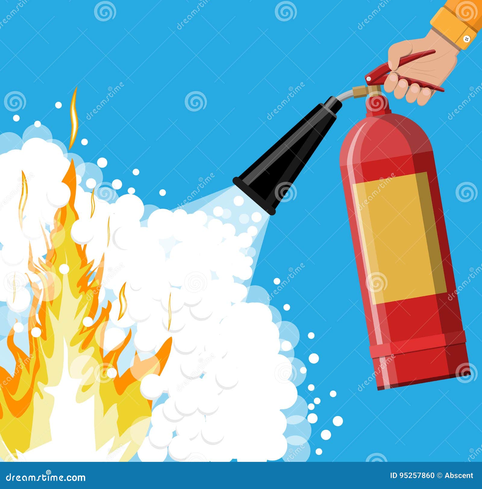 Extintor a Disposición Con Espuma Ilustración del Vector - Ilustración ...