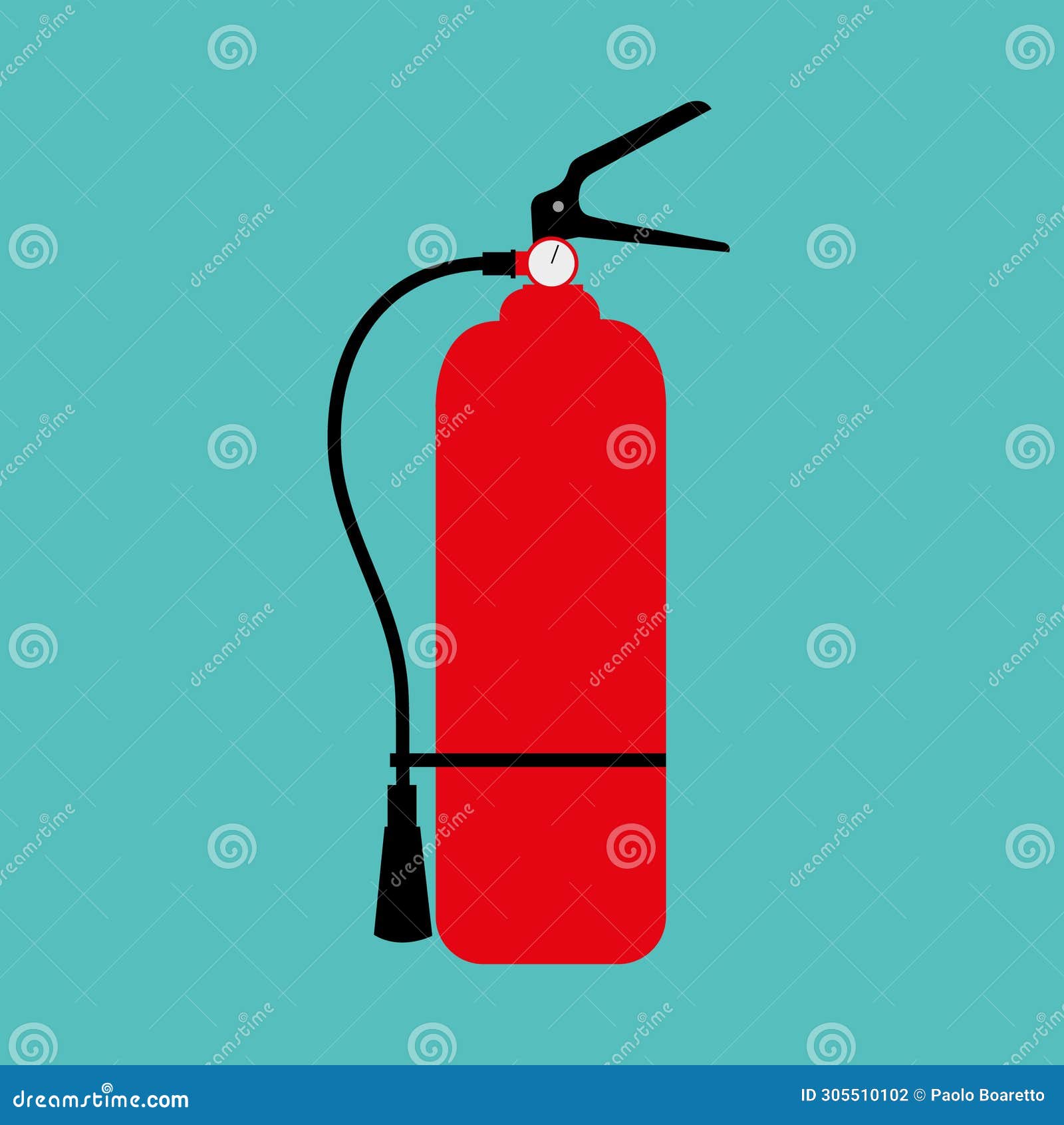 Extintor isolado ilustração do vetor. Ilustração de etiqueta - 305510102