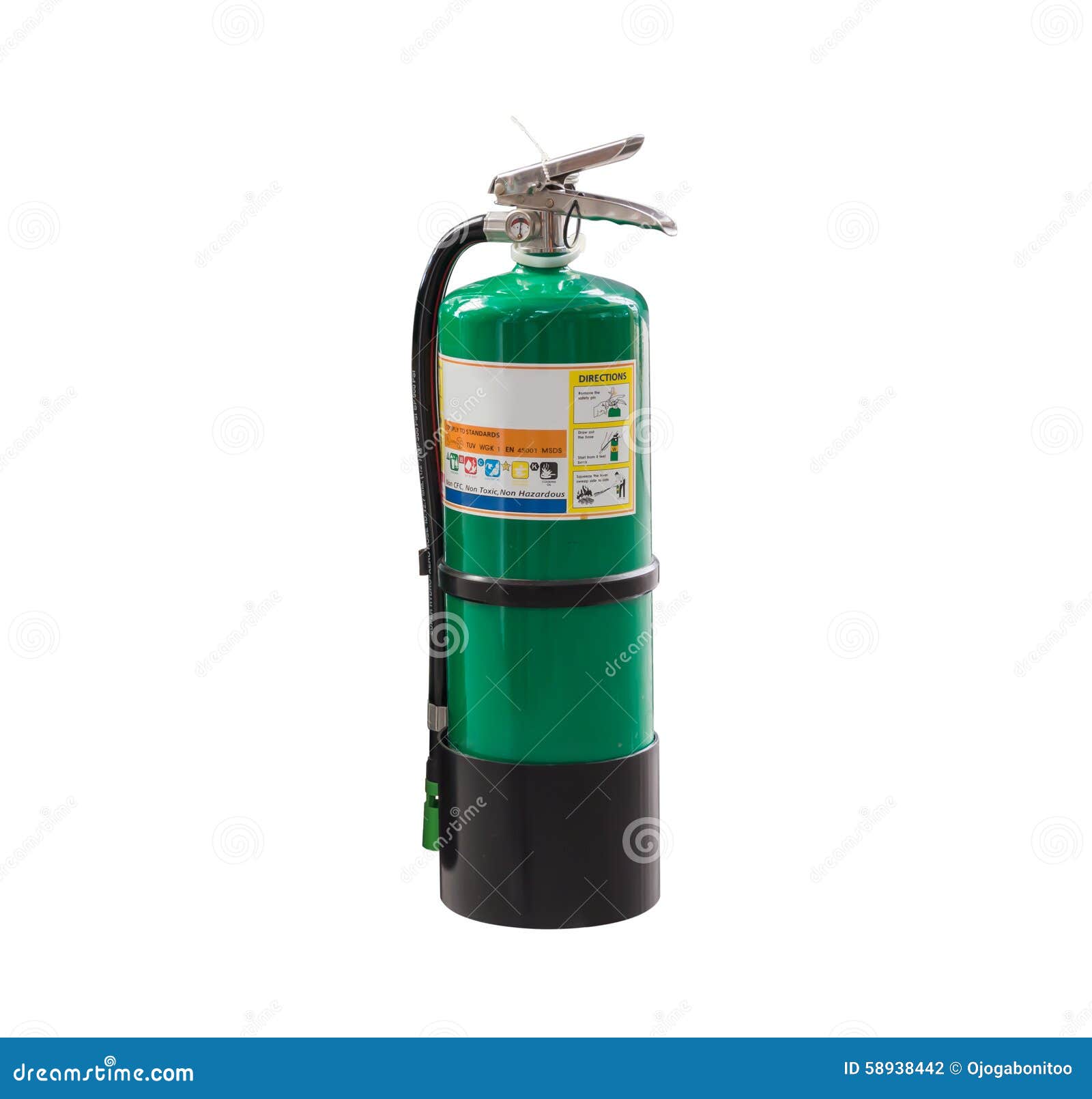 Extintor Verde En El Fondo Blanco Foto de archivo - Imagen de peligro ...