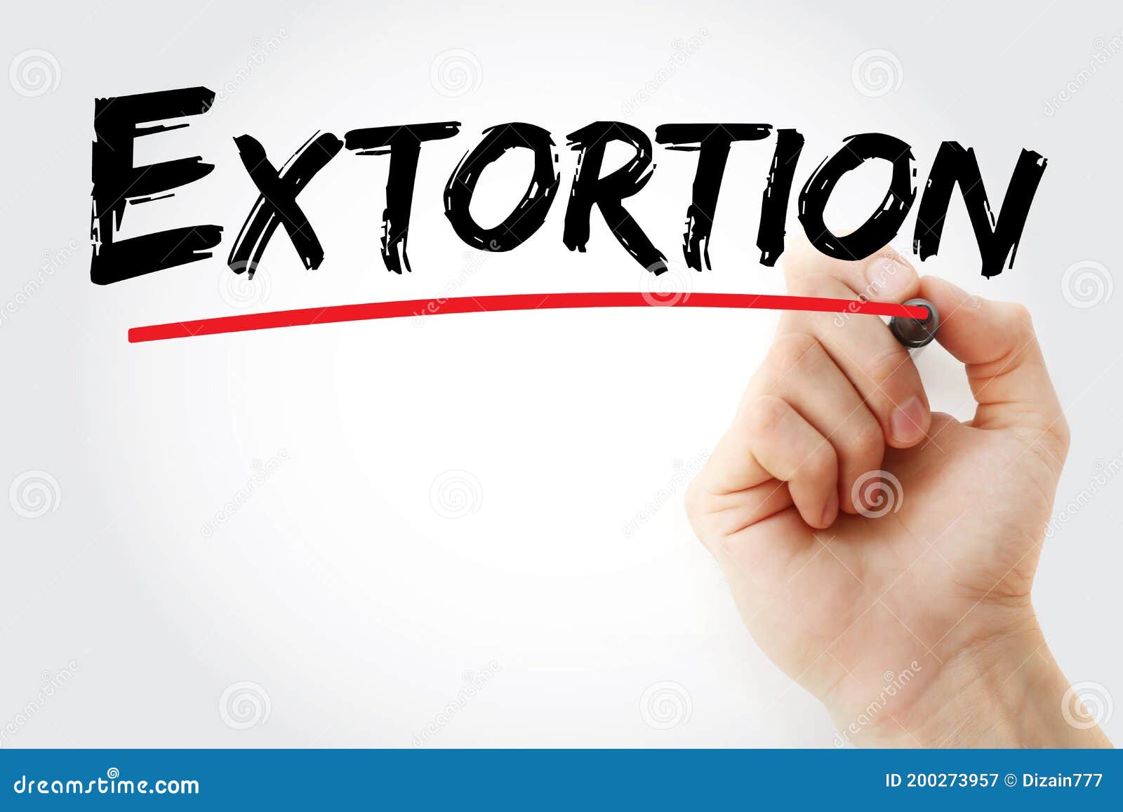 Extortion text with marker stock image. Image of family - 200273957