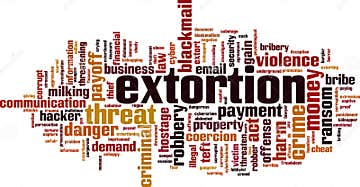 Extortion word cloud stock vector. Illustration of cheat - 270730561