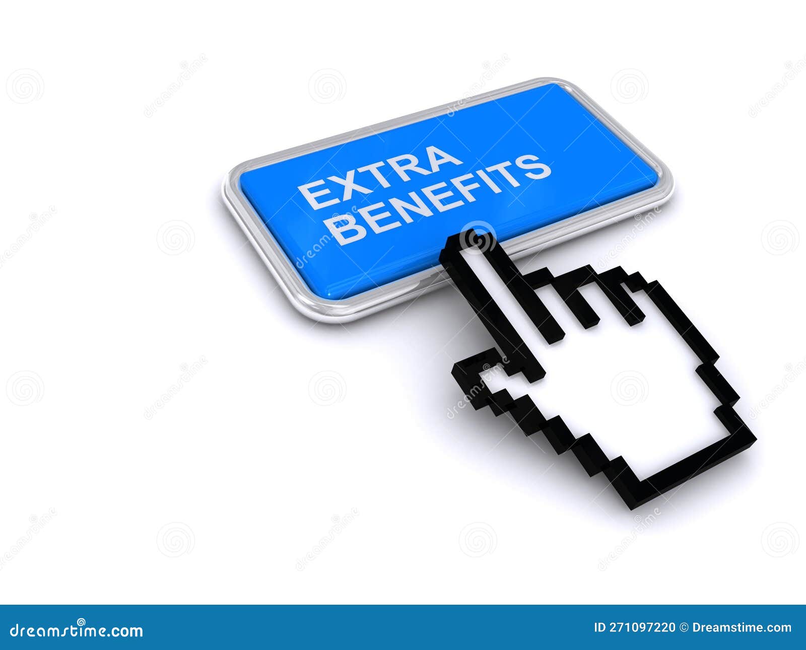 Extra Benefit Button on White Stock Illustration - Illustration of ...