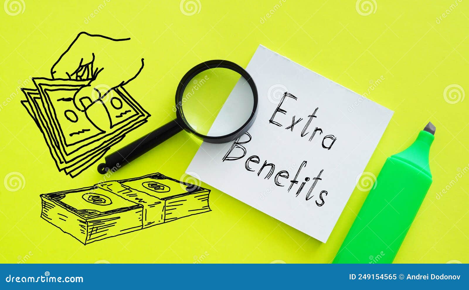 Extra Benefits are Shown Using the Text Stock Image - Image of income ...