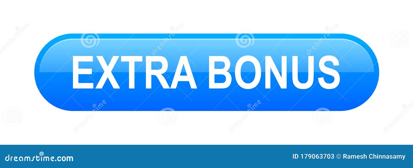 Extra bonus button stock vector. Illustration of blue - 179063703