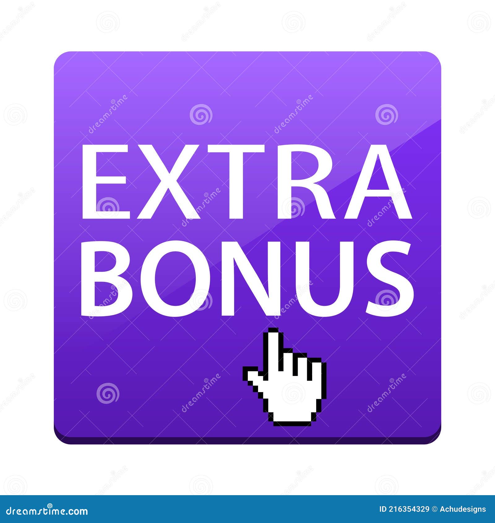 Extra bonus button stock vector. Illustration of cursor - 216354329