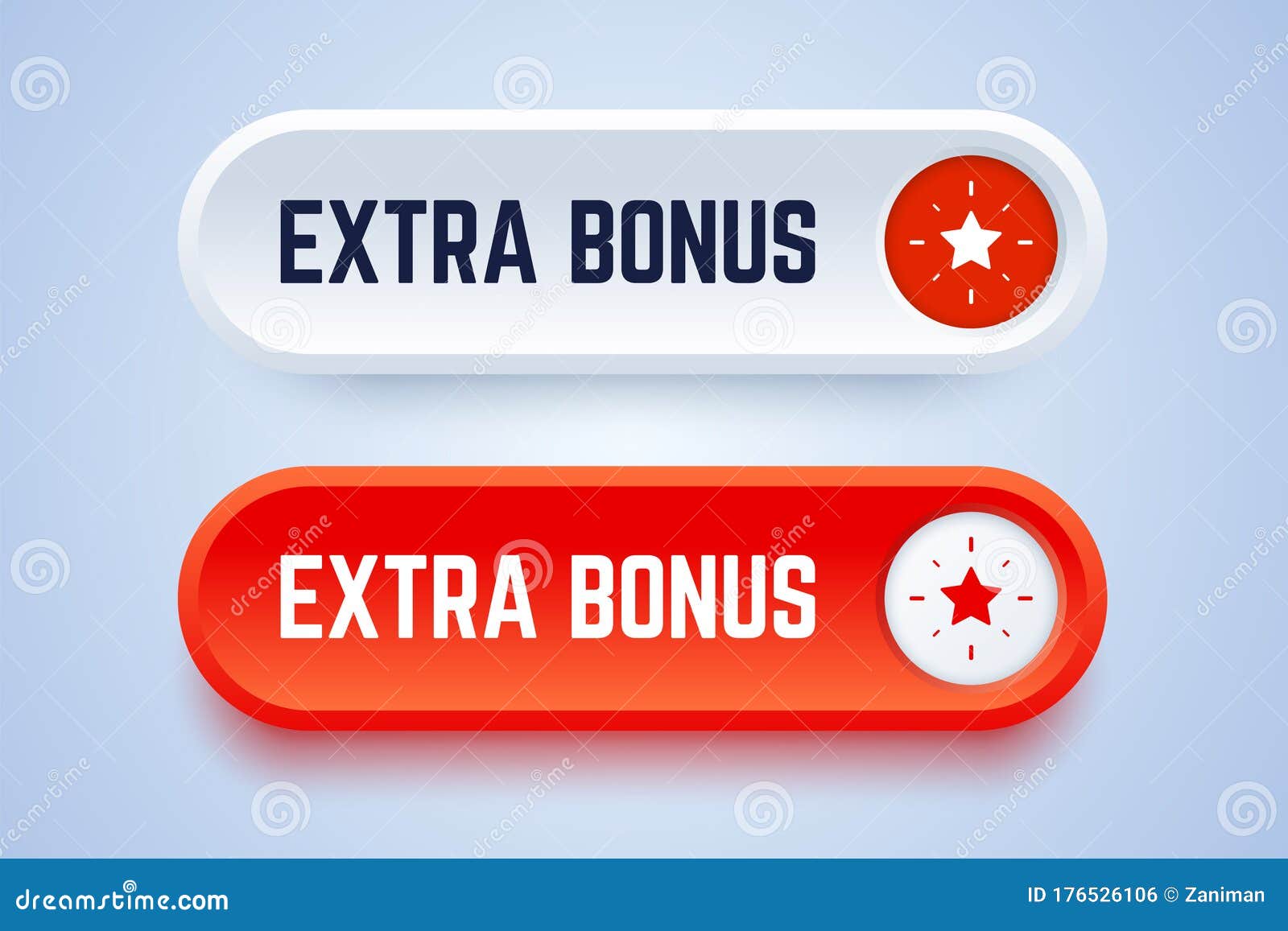 Extra Bonus Button with Star Sign. Stock Vector - Illustration of ...
