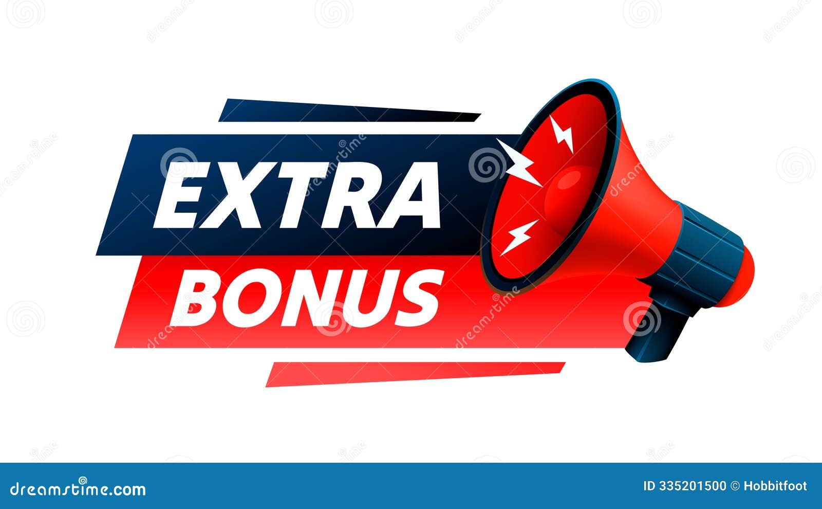 Extra Bonus Event, Megaphone Message, Label Promo. Vector Illustration ...