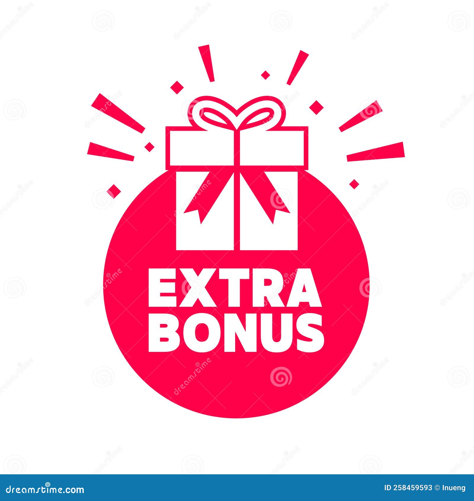 Extra Bonus with Gift Box Label. Stock Vector - Illustration of icon ...