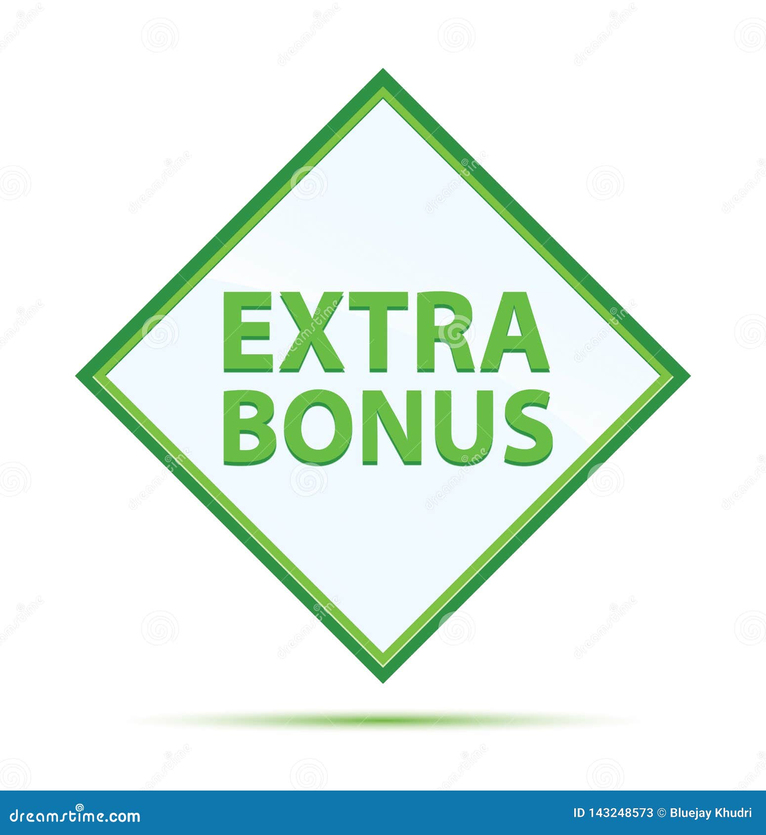 Extra Bonus Modern Abstract Green Diamond Button Stock Illustration ...