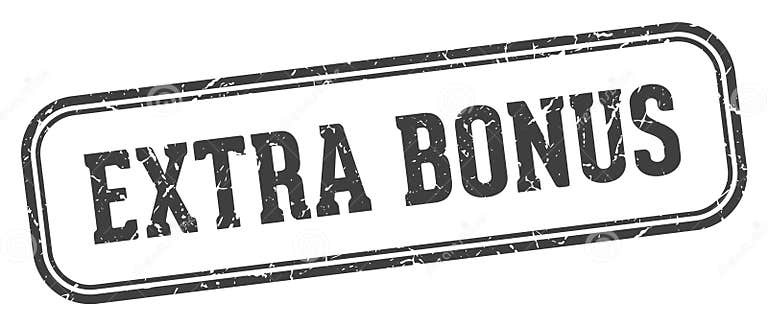 Extra Bonus Stamp. Extra Bonus Rectangular Stamp on White Background ...