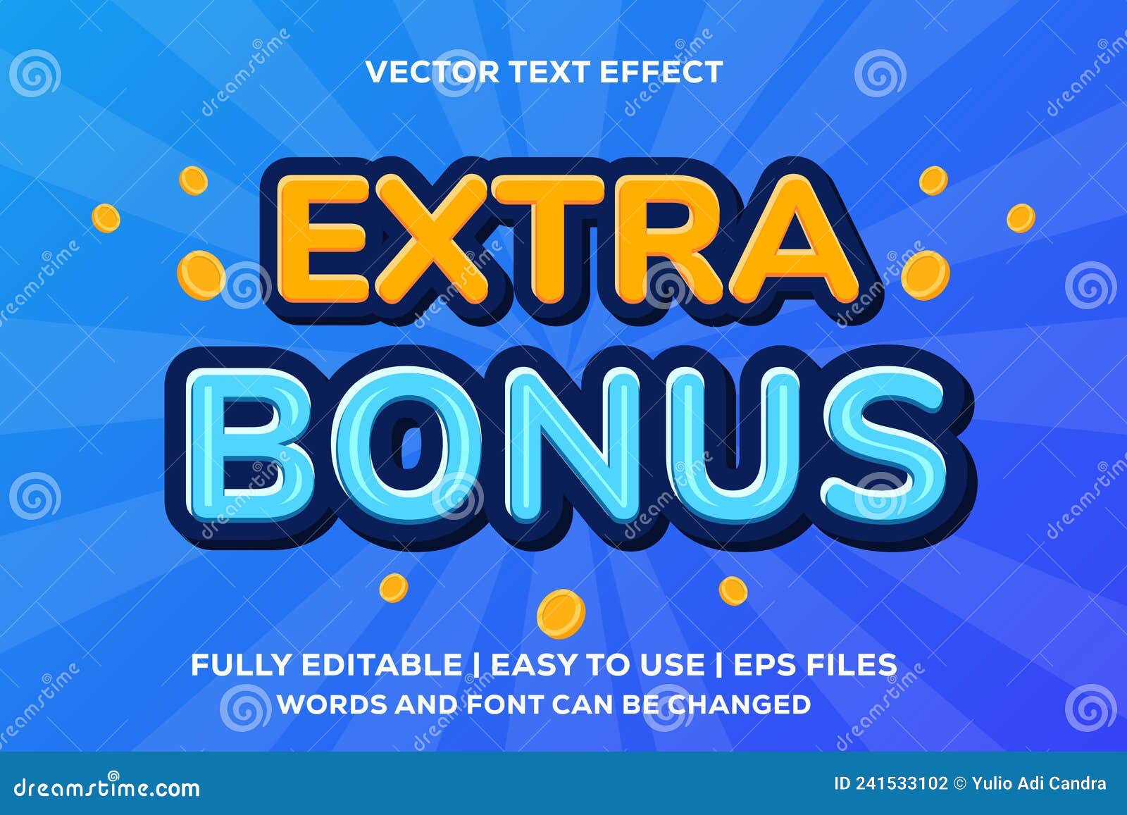Extra Bonus Vector Text Effect Fully Editable Stock Vector ...