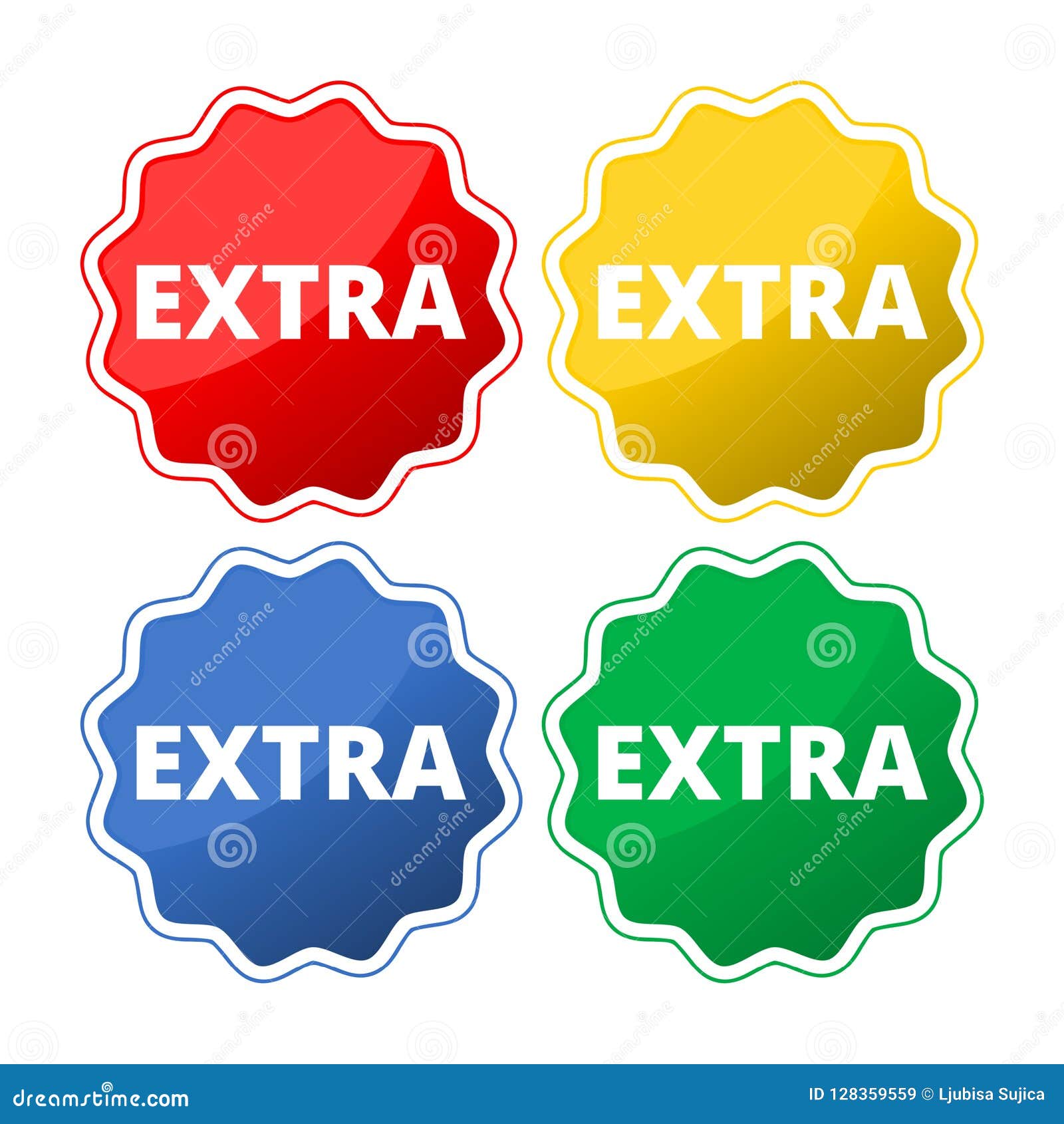 Extra button icon set stock vector. Illustration of circle - 128359559