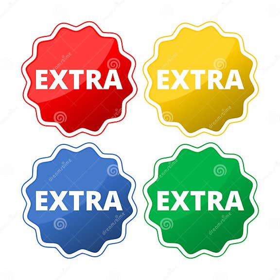 Extra button icon set stock vector. Illustration of circle - 128359559