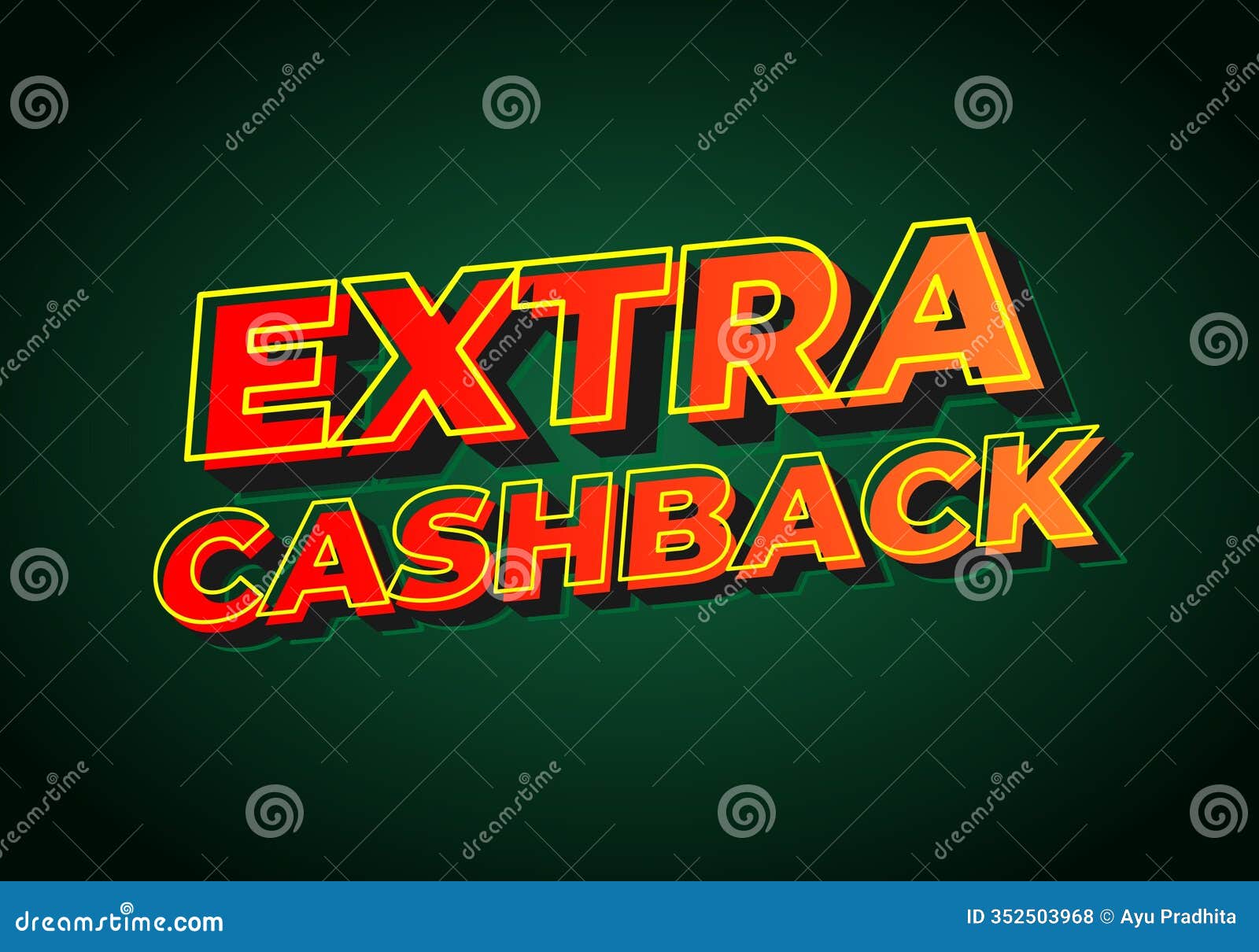 Extra Cash Back. Text Effect with Extra Bold Font for Social Media Ads ...