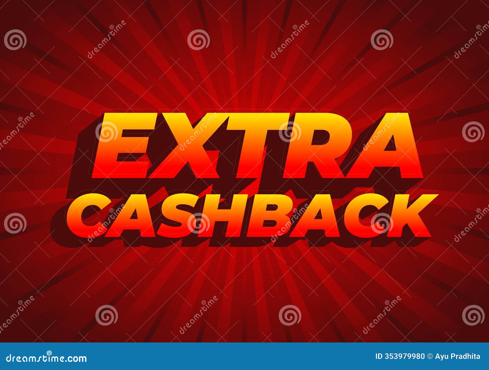 Extra Cash Back. Text Effect with Extra Bold Font for Social Media Ads ...