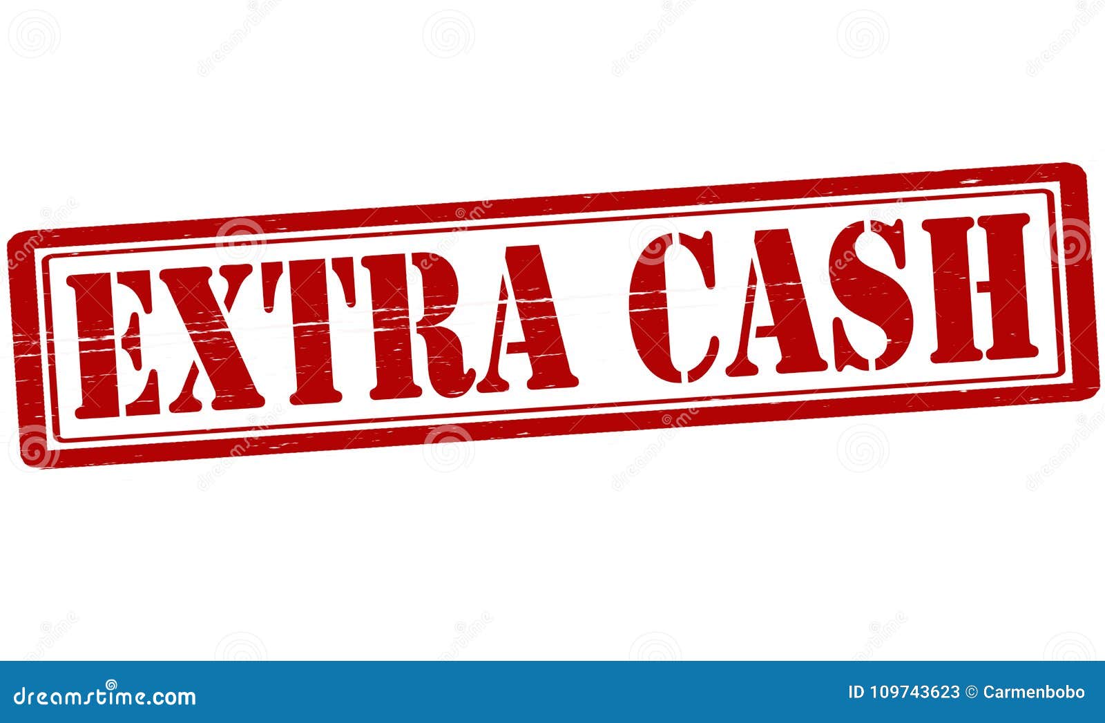 Extra Cash Rubber Stamp Cartoon Vector | CartoonDealer.com #87579775
