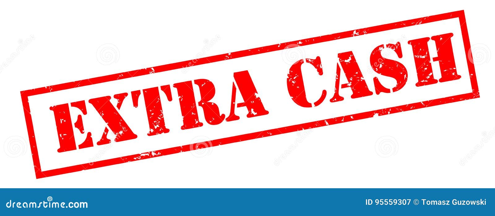 Extra Cash Stamp on White Background Stock Illustration - Illustration ...