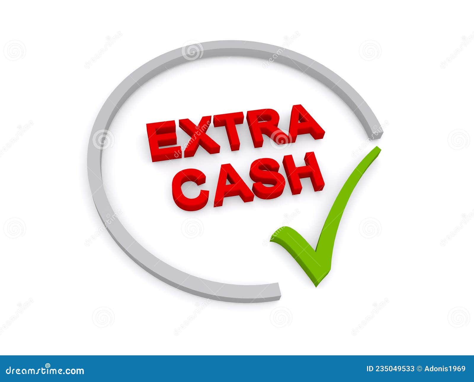 Extra Cash on white0 stock illustration. Illustration of earned - 235049533