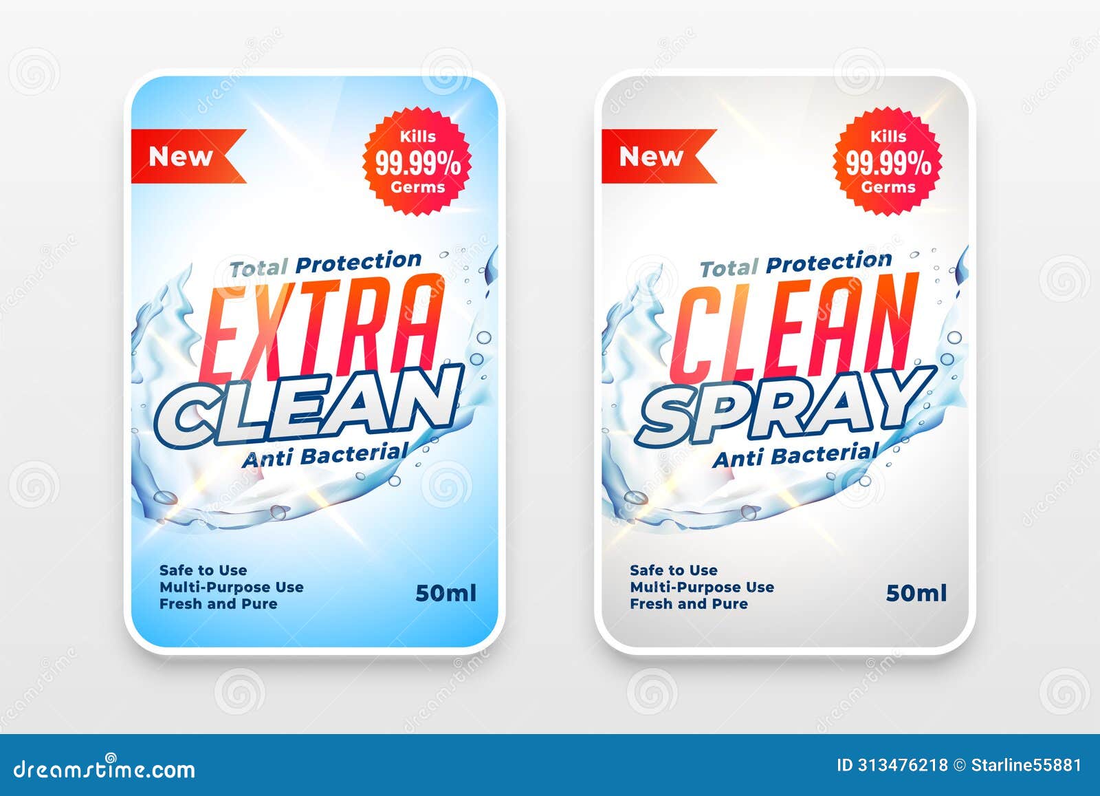 Extra Clean Detergent Labels Stickers Design Set Stock Vector ...
