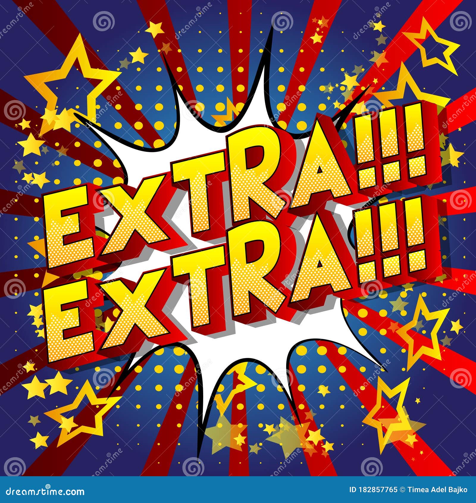 Extra!!! Extra!!! - Comic Book Style Word. Stock Vector - Illustration ...