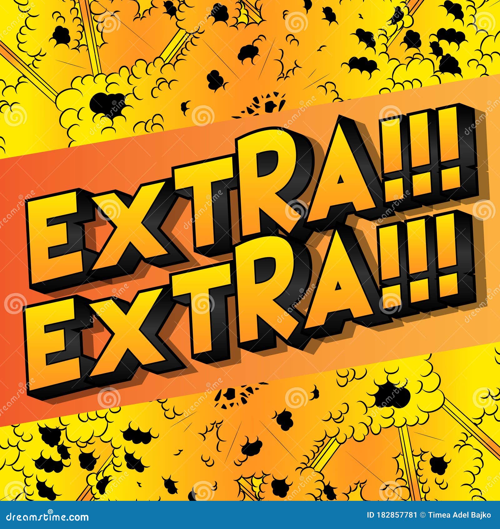 Extra!!! Extra!!! - Comic Book Style Word. Stock Vector - Illustration ...