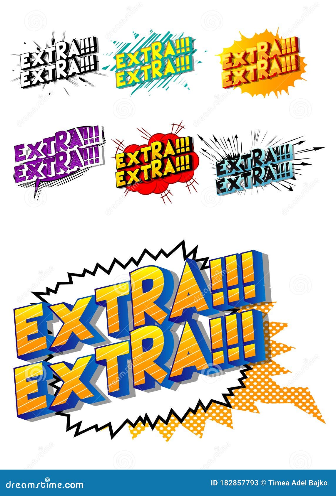 Extra!!! Extra!!! - Comic Book Style Word. Stock Vector - Illustration ...