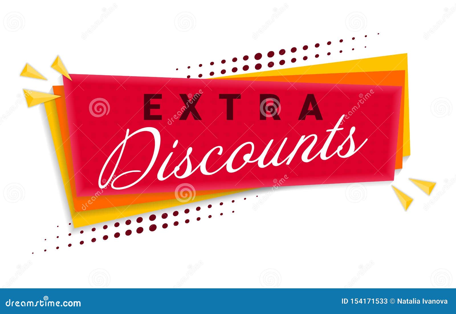 Extra Discounts Banner Template Design. Vector Illustration Stock ...