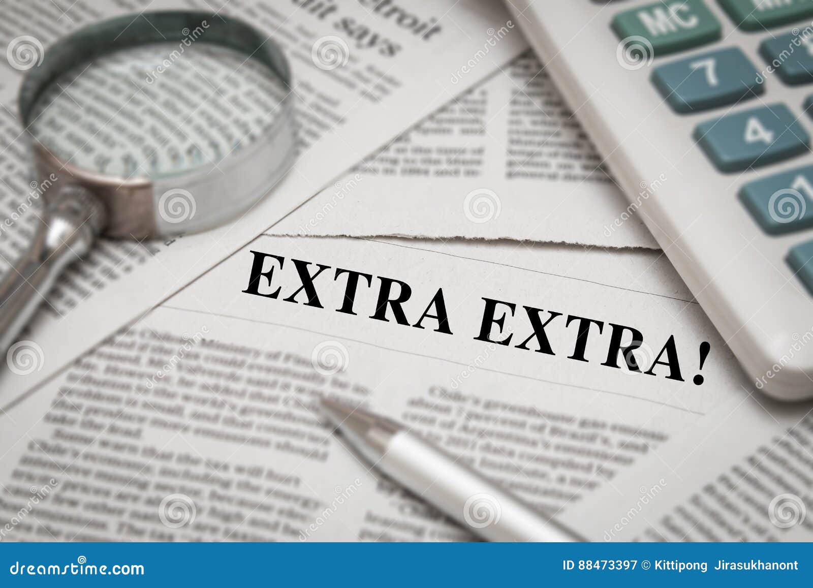 Extra! extra! headline stock image. Image of surprise - 88473397