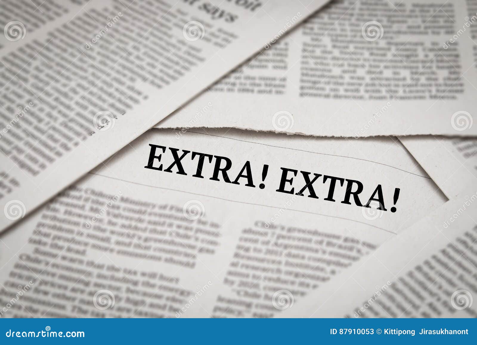 Newspaper Headline Extra Extra
