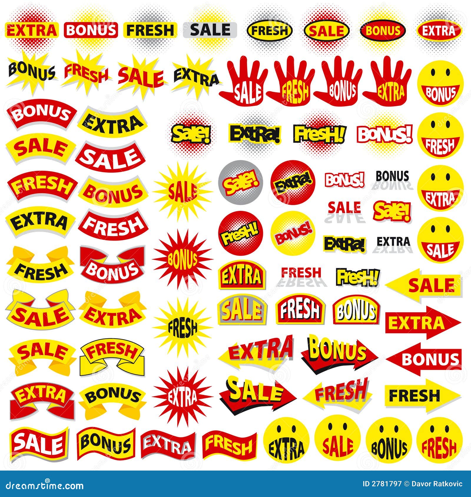 Extra, fresh, sale, bonus stock vector. Illustration of banner - 2781797