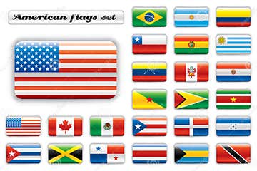 Extra Glossy Button Flags - America Stock Vector - Illustration of ...