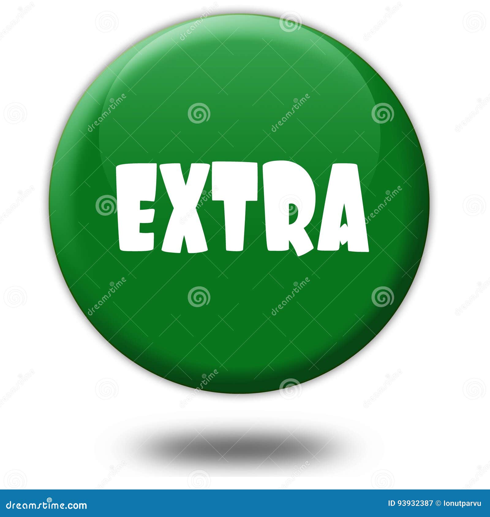 EXTRA on green 3d button. stock illustration. Illustration of slogan ...