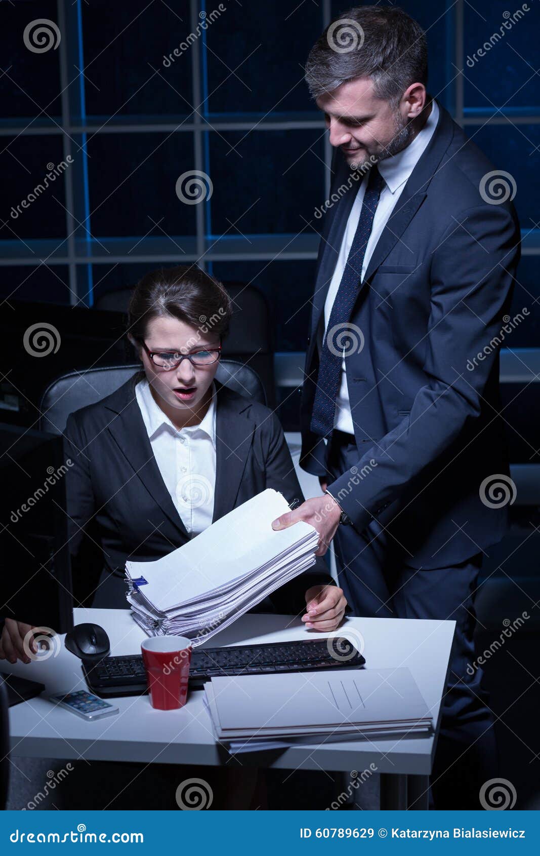Extra Hours in the Corporation Stock Image - Image of boss, overwork ...