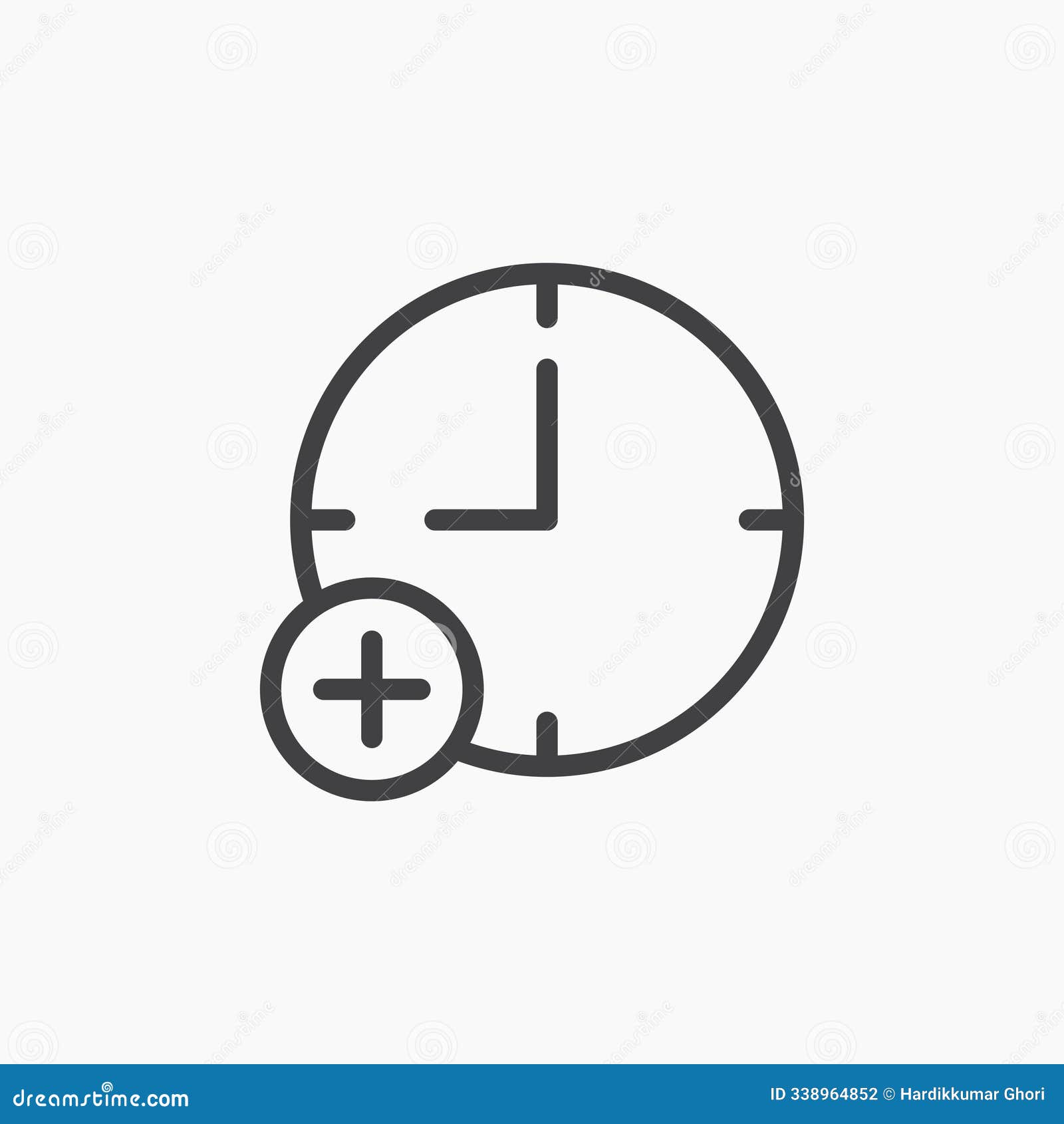 Extra Hoursline in Thin Line Black Color. Flat Simple Vector Symbols ...
