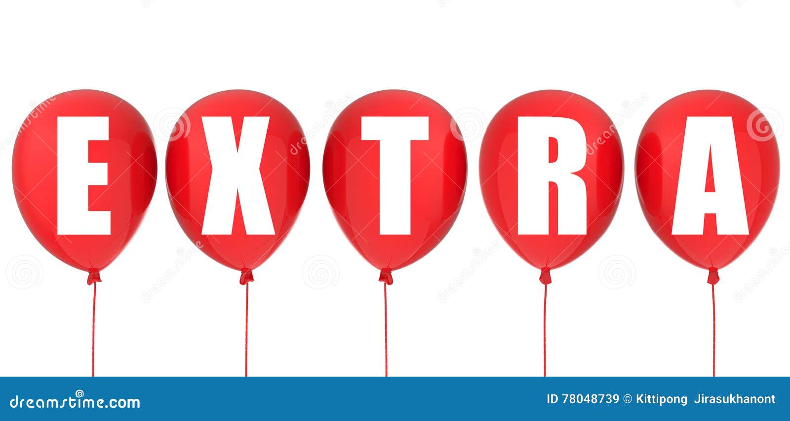 Extra Label on Red Balloons Stock Image - Image of sale, promotion ...