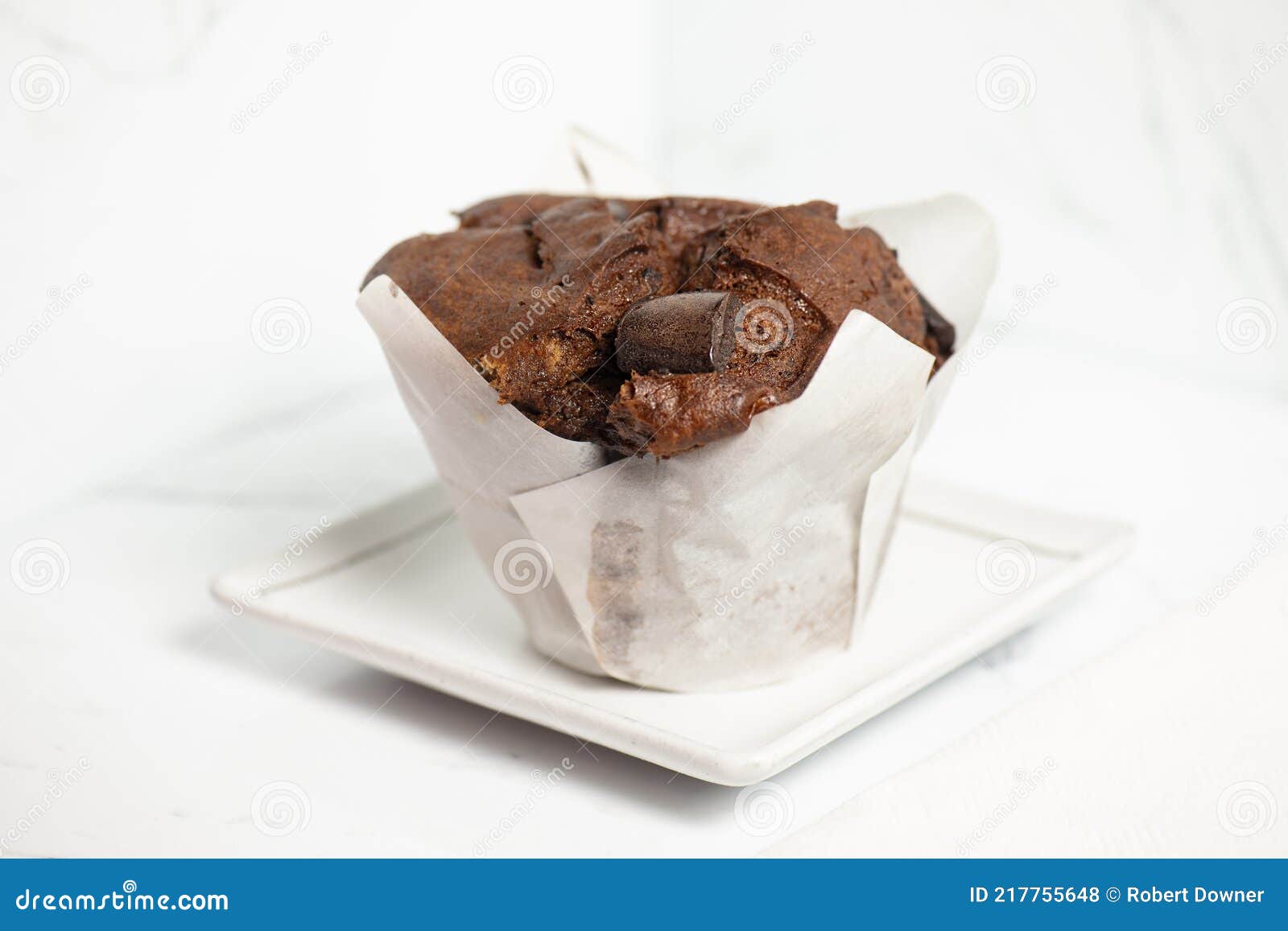 Extra Large Chocolate Muffin Stock Photo - Image of closeup, brown ...