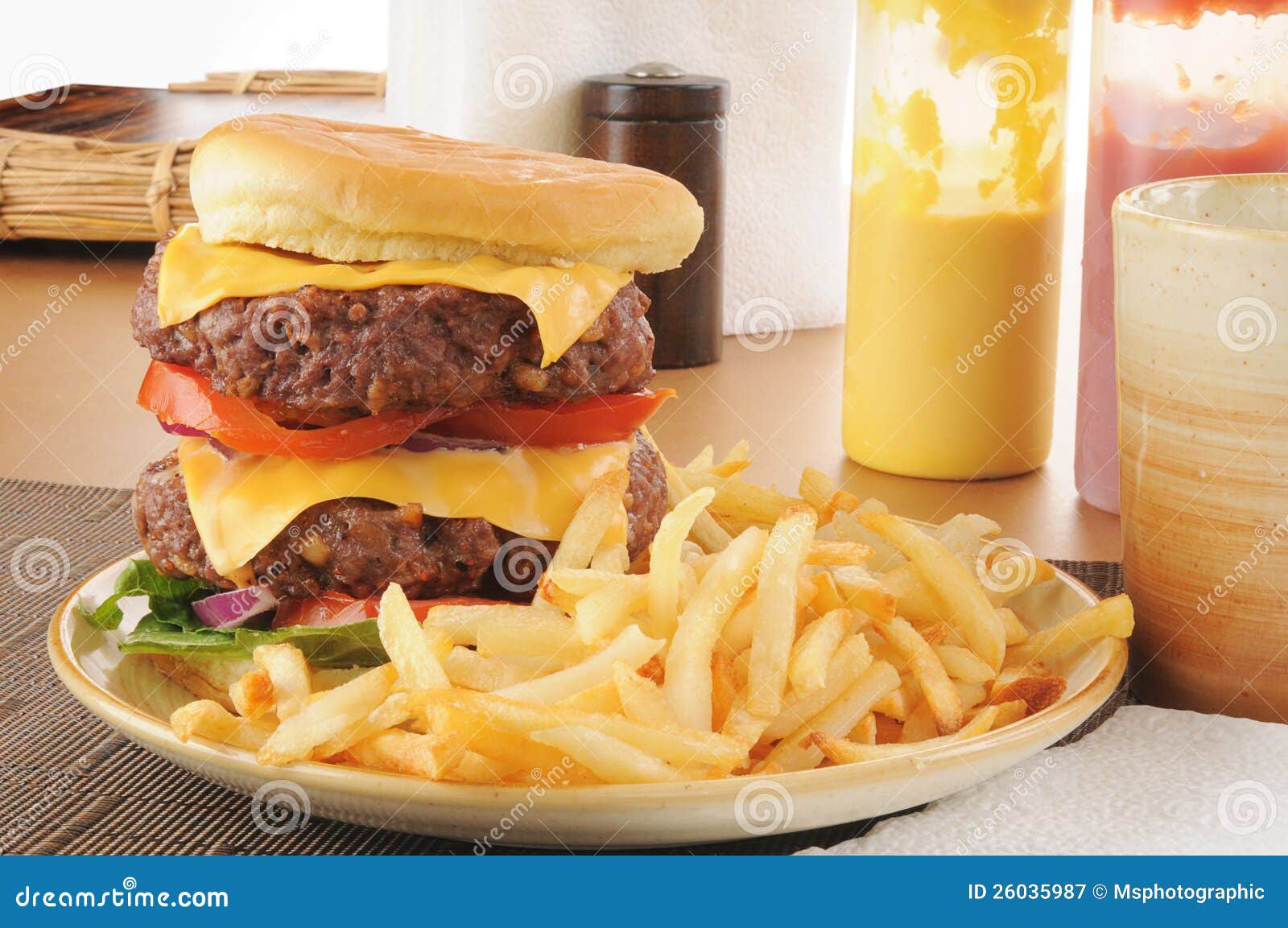 Extra large hamburger stock image. Image of mustard, four - 26035987