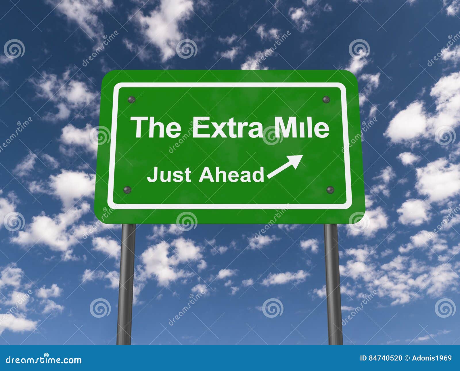 The Extra Mile Just Ahead Road Sign Stock Illustration - Illustration ...