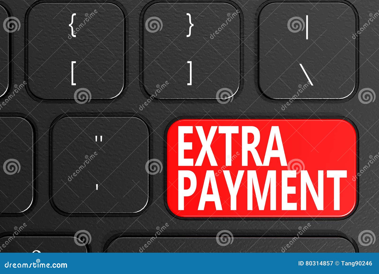 Extra Payment on Black Keyboard Stock Illustration - Illustration of ...