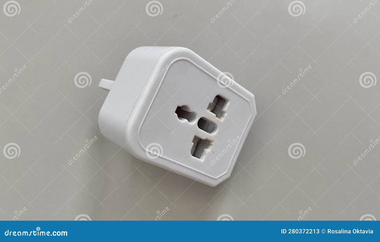 Extra Plug Adapter White Color on the Table Stock Image - Image of ...
