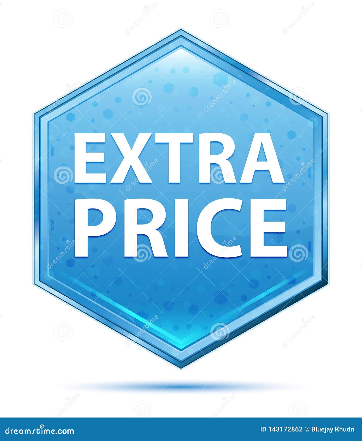 Extra Price Crystal Blue Hexagon Button Stock Illustration ...