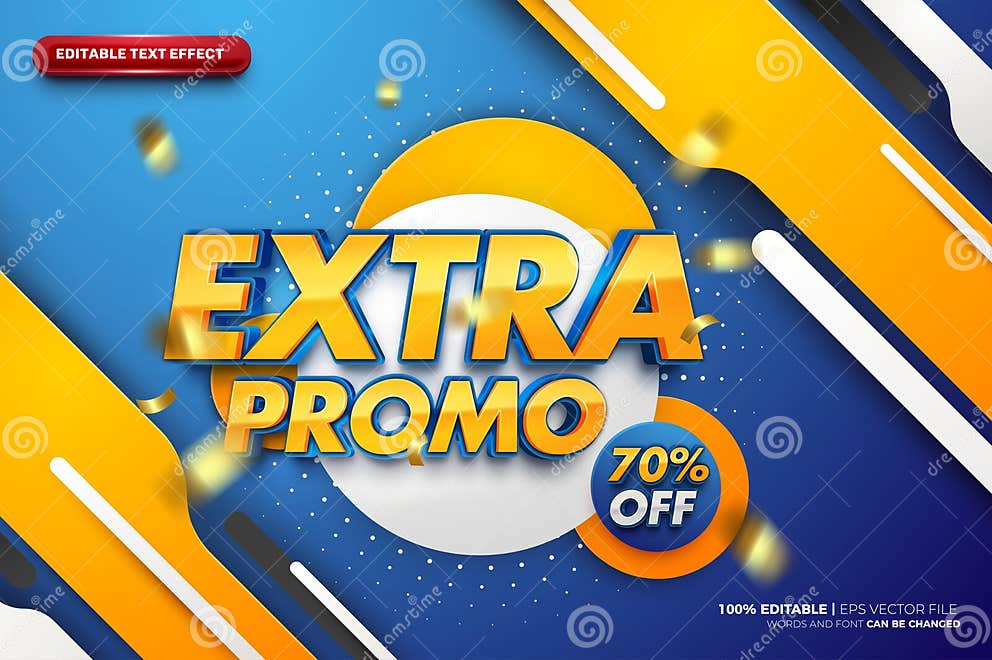 Extra Promo Editable Text Effect Style Stock Vector - Illustration of ...