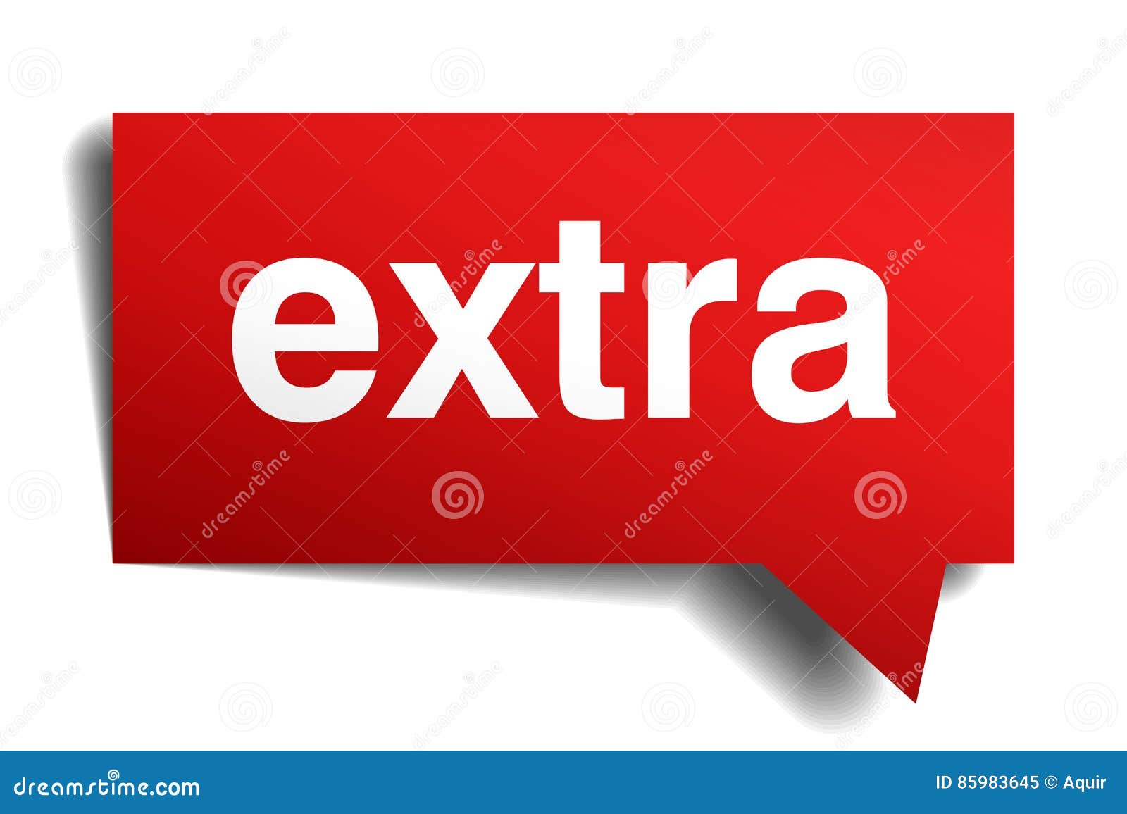 Extra Red 3d Realistic Speech Bubble on White Stock Vector ...
