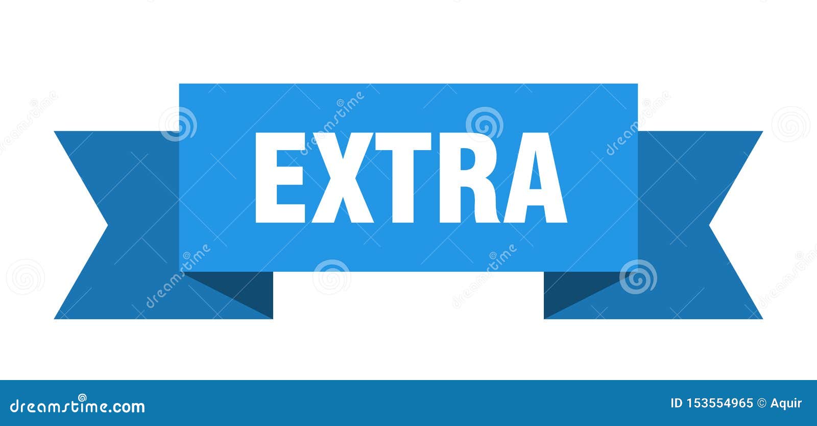 Extra ribbon. stock vector. Illustration of flat, blue - 153554965