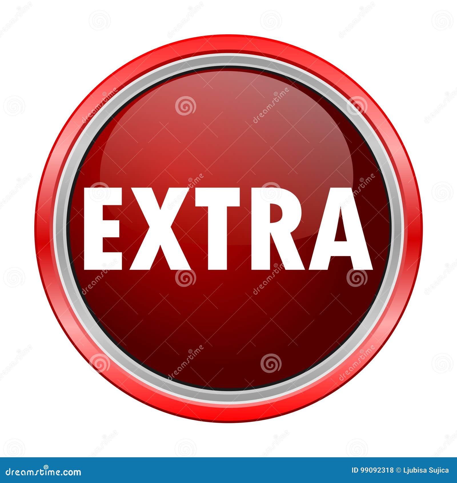 Extra Round Metallic Red Button Stock Vector - Illustration of offer ... Extra Round Metallic Red Button Stock Vector - Illustration of offer ...