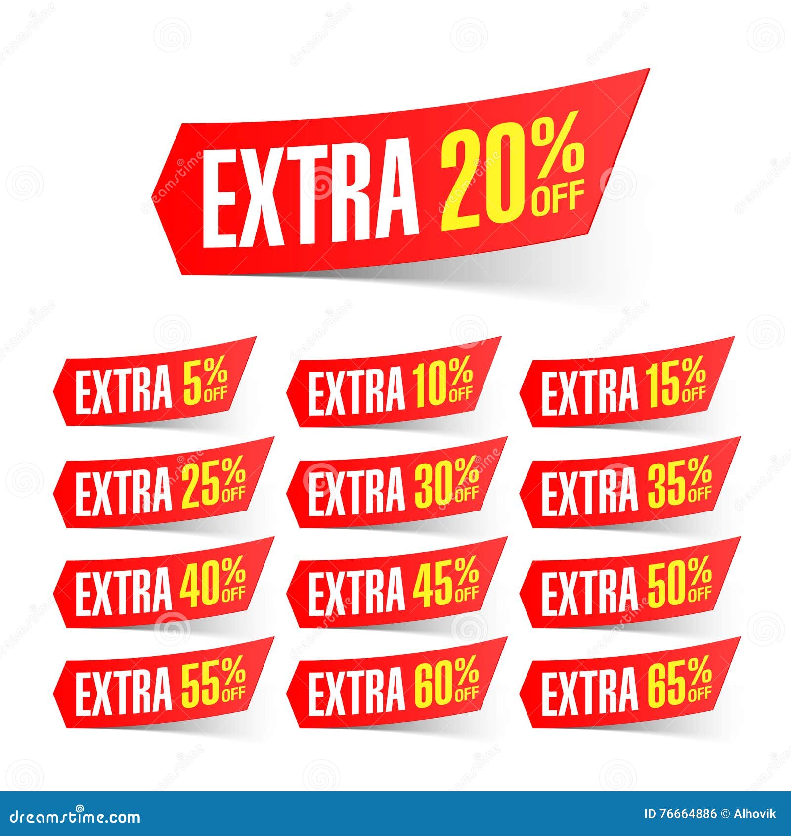 Extra sale discount labels stock vector. Illustration of sale - 76664886